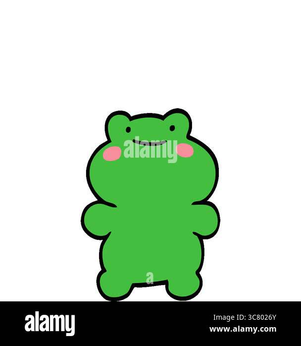 A simple looping animated funny cartoon doodle frog Stock Video Footage ...