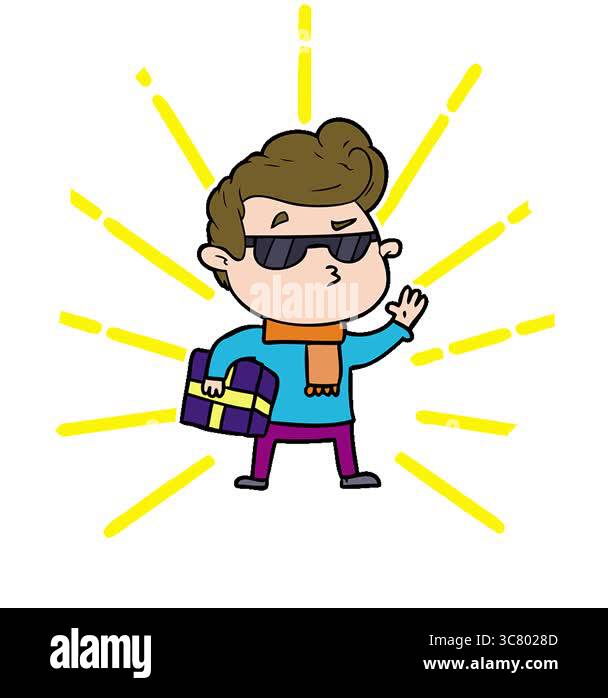 A simple looping animated cartoon cool guy Stock Video Footage - Alamy