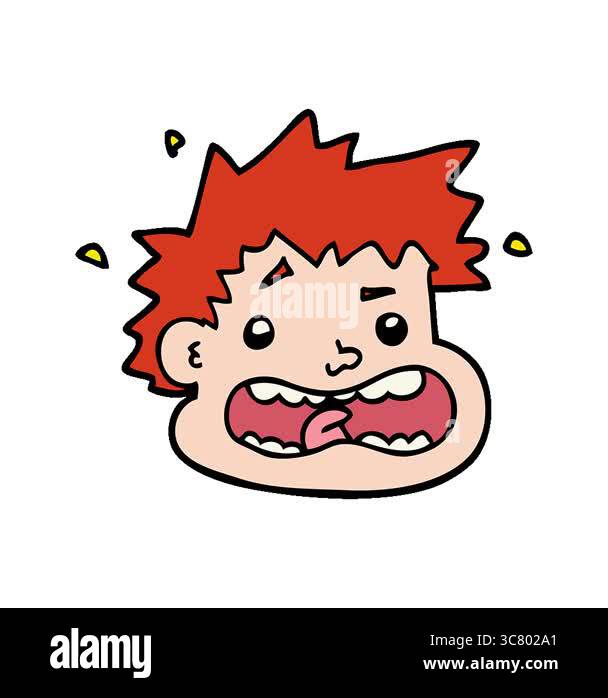 A simple looping animated cartoon frightened face Stock Video Footage ...