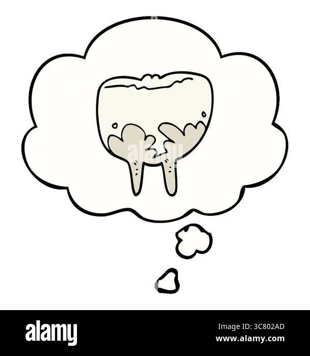 A simple looping animated cartoon tooth with thought bubble Stock Video ...