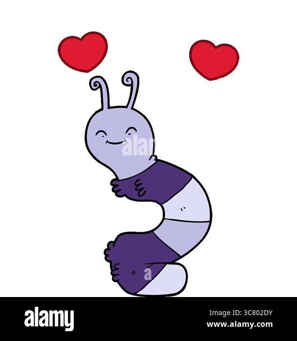 A simple looping animated cartoon happy caterpillar Stock Video Footage ...