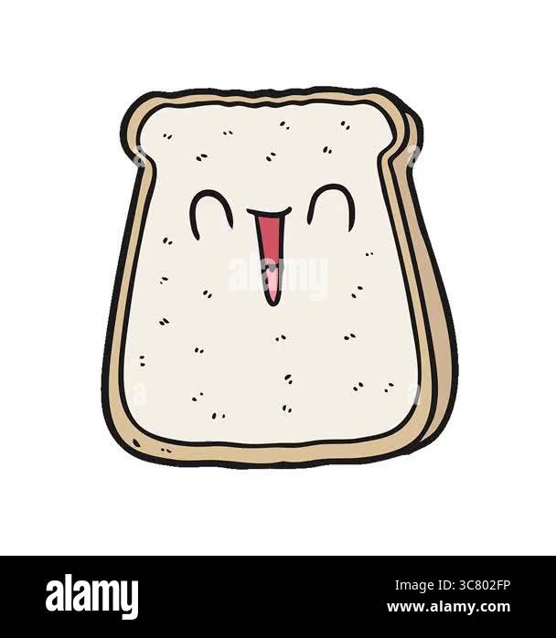 A simple looping animated cartoon slice of bread Stock Video Footage ...