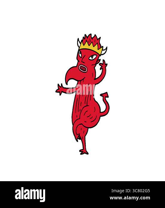 A simple looping animated cartoon doodle devil Stock Video Footage - Alamy