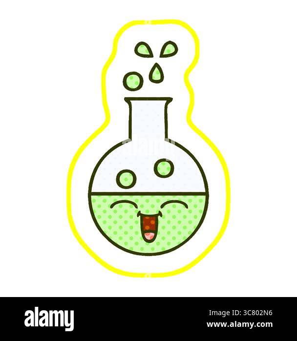 A simple looping animated comic book style cartoon of a test tube Stock ...
