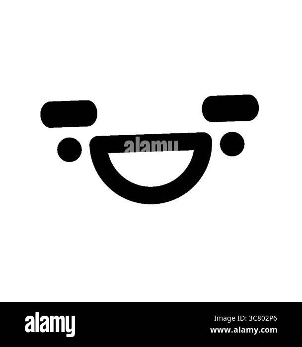 A simple looping animated happy big eyebrow face icon Stock Video ...