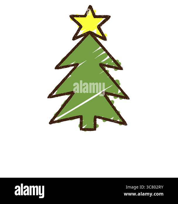 A simple looping animated Christmas Tree Chalk Drawing Stock Video ...