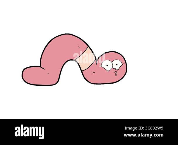A simple looping animated cartoon worm Stock Video Footage - Alamy