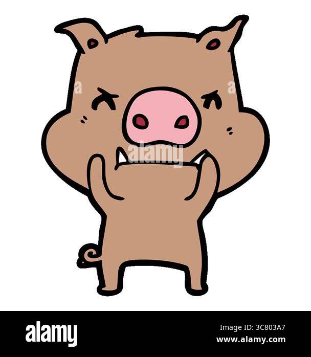 A simple looping animated angry cartoon pig Stock Video Footage - Alamy