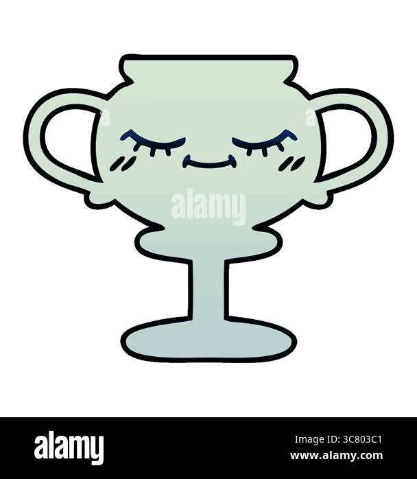 A simple looping animated gradient shaded cartoon of a trophy Stock ...