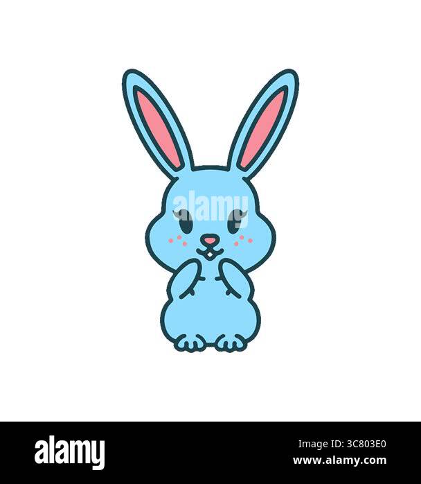A simple looping animated cute cartoon rabbit Stock Video Footage - Alamy