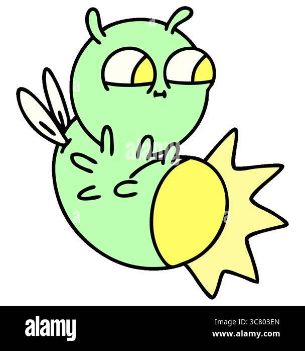 A simple looping animated cartoon of a cute glow bug Stock Video ...