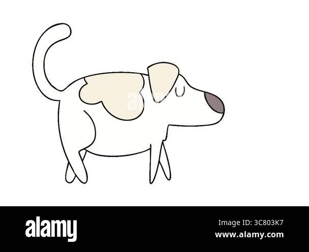 A simple looping animated hand drawn quirky cartoon dog Stock Video ...