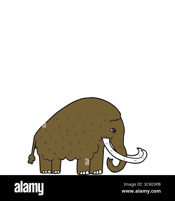 A simple looping animated cartoon mammoth Stock Video Footage - Alamy