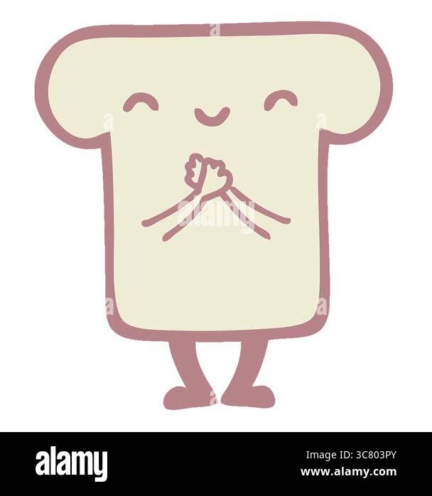 A simple looping animated cute slice of bread Stock Video Footage - Alamy