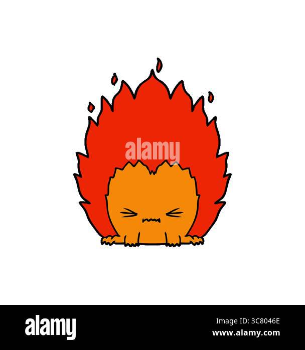 A simple looping animated cartoon fire creature Stock Video Footage - Alamy