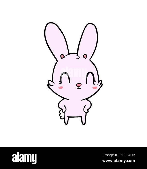 A simple looping animated cute cartoon rabbit Stock Video Footage - Alamy