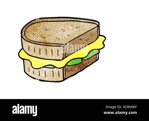 A simple looping animated cartoon doodle toasted sandwich Stock Video ...