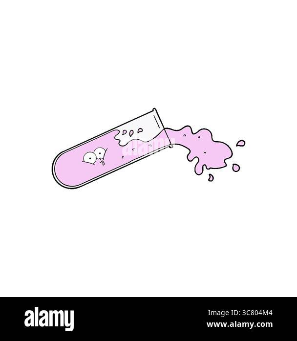 A simple looping animated cartoon test tube spilling Stock Video ...
