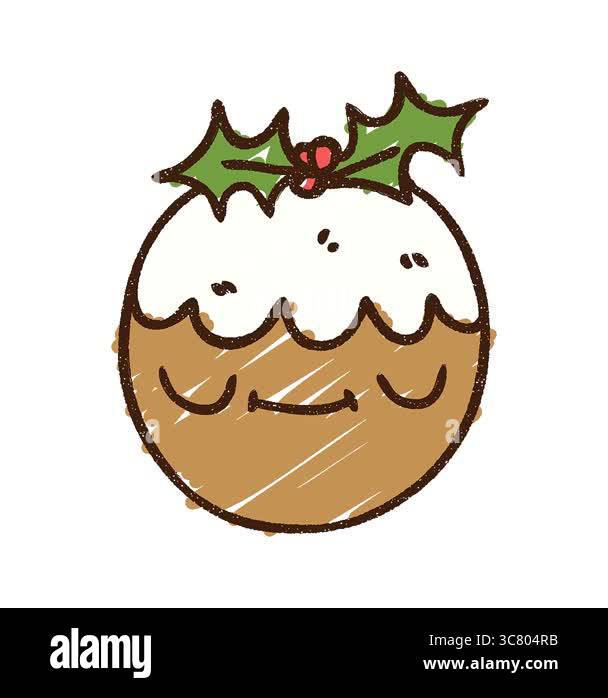 A simple looping animated Christmas Pudding Chalk Drawing Stock Video ...