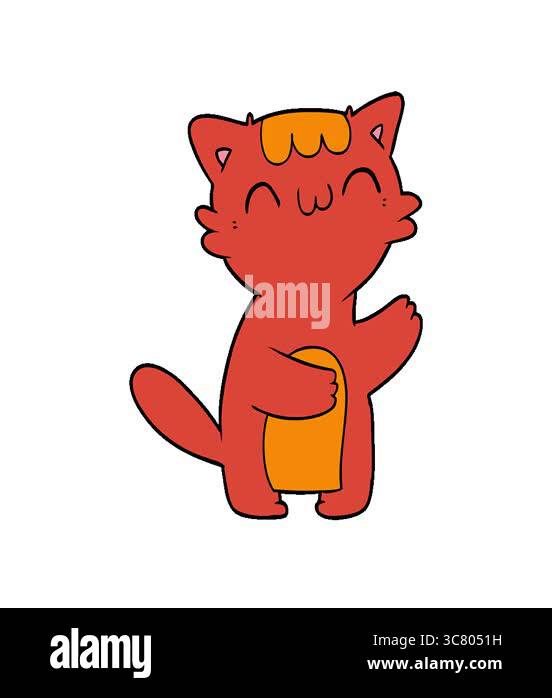 A simple looping animated cartoon cat Stock Video Footage - Alamy