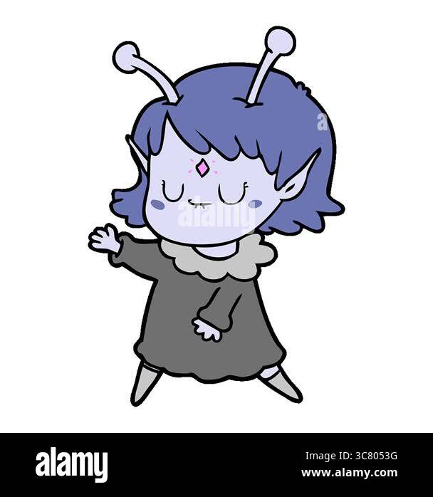 A simple looping animated cartoon alien girl dancing Stock Video ...