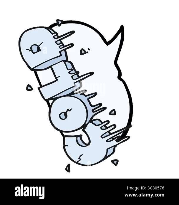 A simple looping animated freehand drawn speech bubble cartoon cold ...