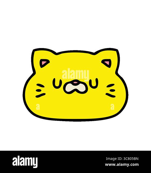 A simple looping animated cartoon of a cute little cat face Stock Video ...