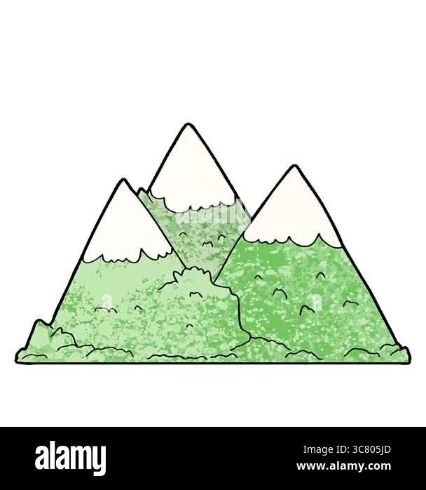 A simple looping animated cartoon mountains Stock Video Footage - Alamy