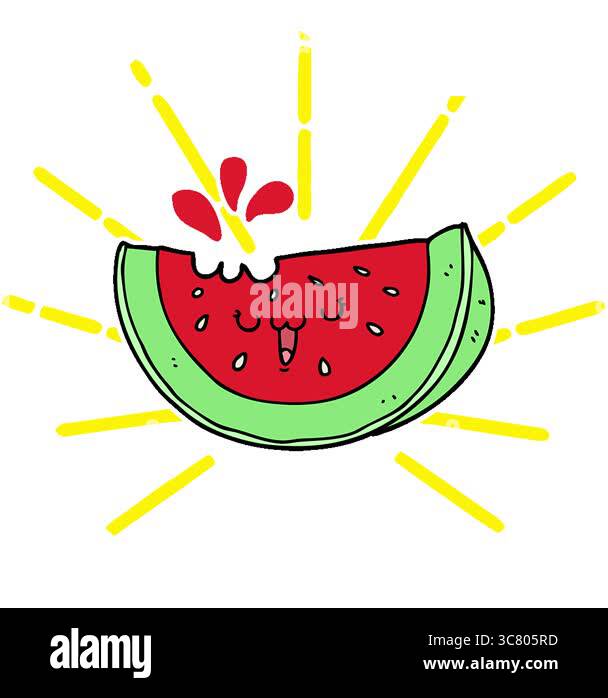 A simple looping animated cartoon watermelon Stock Video Footage - Alamy