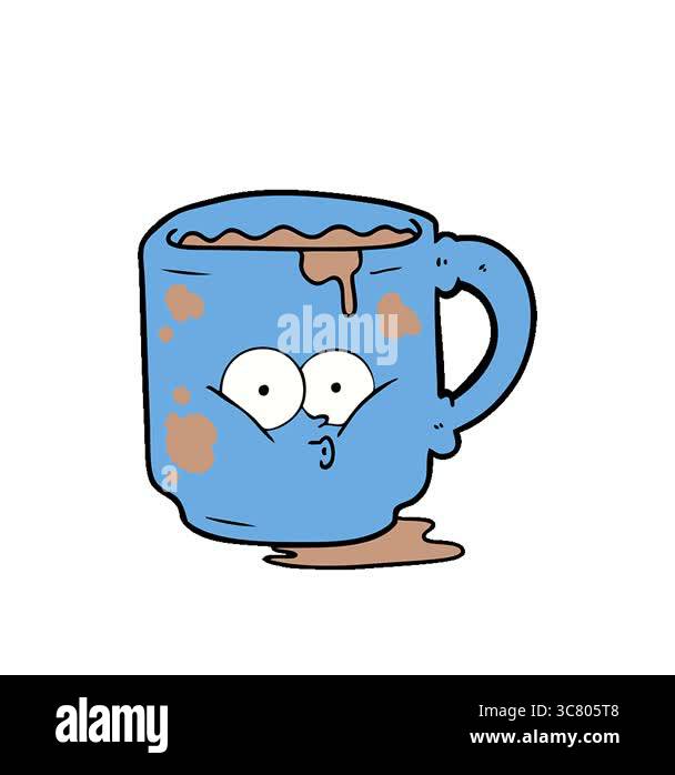 A simple looping animated cartoon dirty office mug Stock Video Footage ...