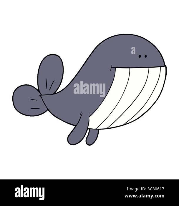 A simple looping animated cartoon whale Stock Video Footage - Alamy