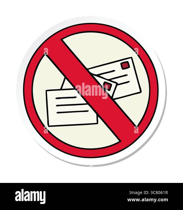 A simple looping animated sticker of a cute cartoon no post sign Stock ...