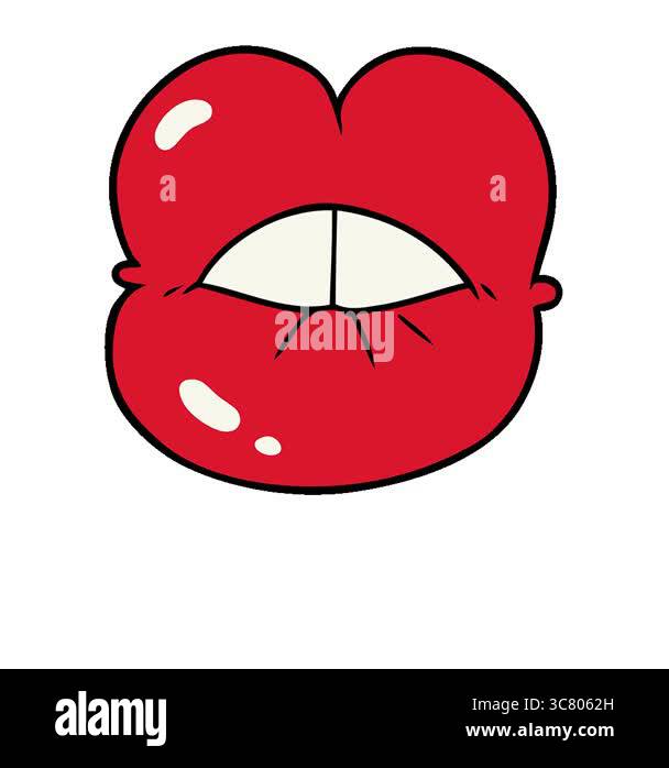 A simple looping animated cartoon full lips Stock Video Footage - Alamy