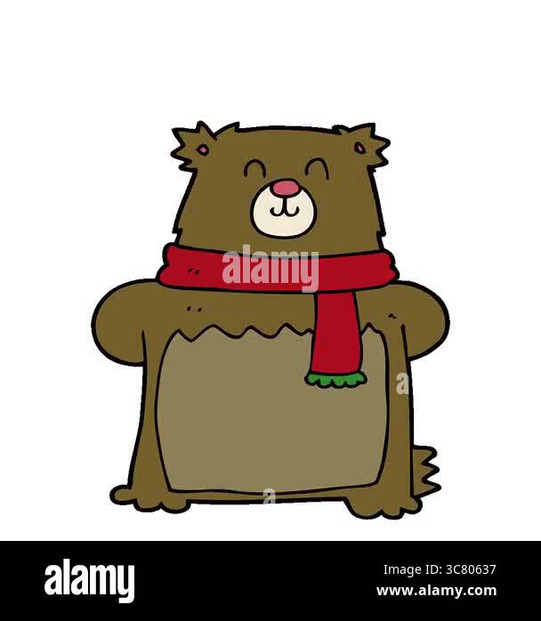 A simple looping animated cartoon bear Stock Video Footage - Alamy