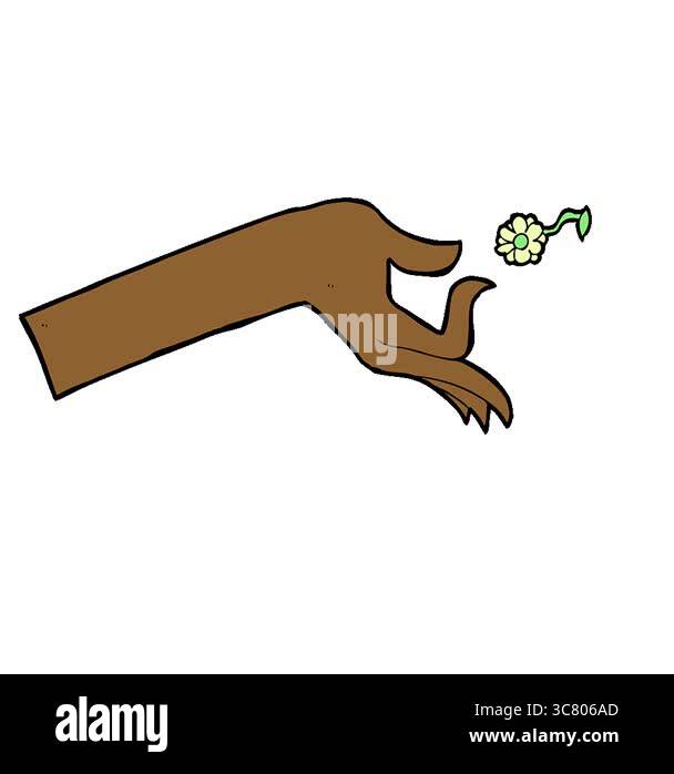 A simple looping animated cartoon hand picking flower Stock Video ...