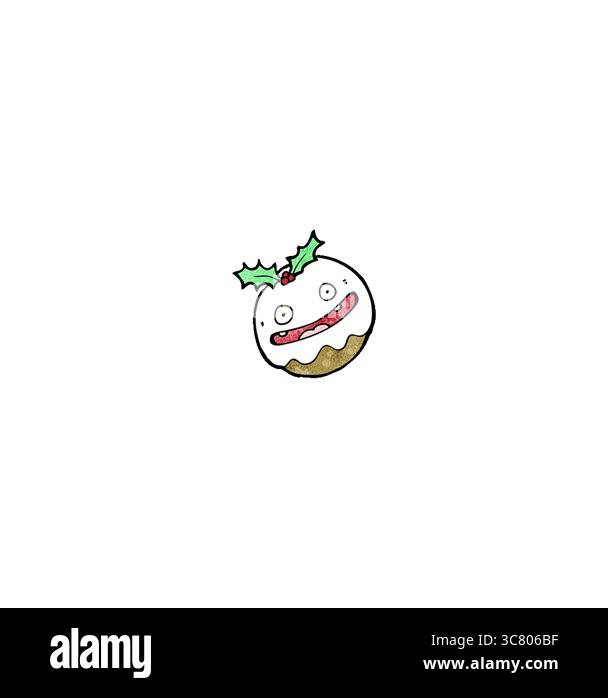 A simple looping animated cartoon christmas pudding Stock Video Footage ...