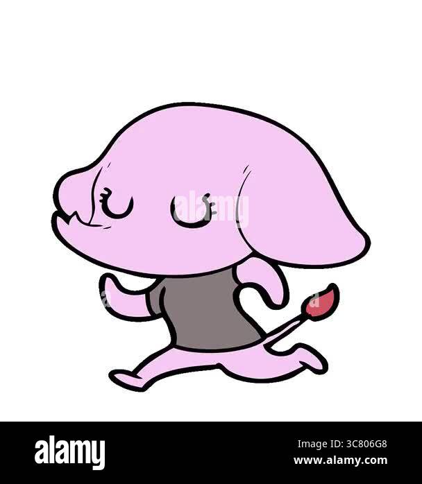 A simple looping animated cute cartoon elephant Stock Video Footage - Alamy