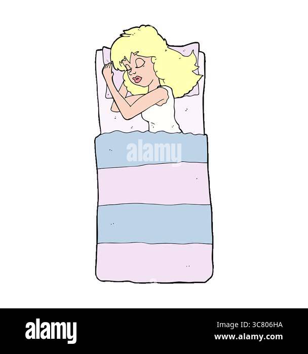 A simple looping animated cartoon sleeping woman Stock Video Footage ...