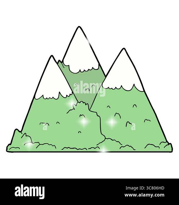 A simple looping animated cartoon mountains Stock Video Footage - Alamy