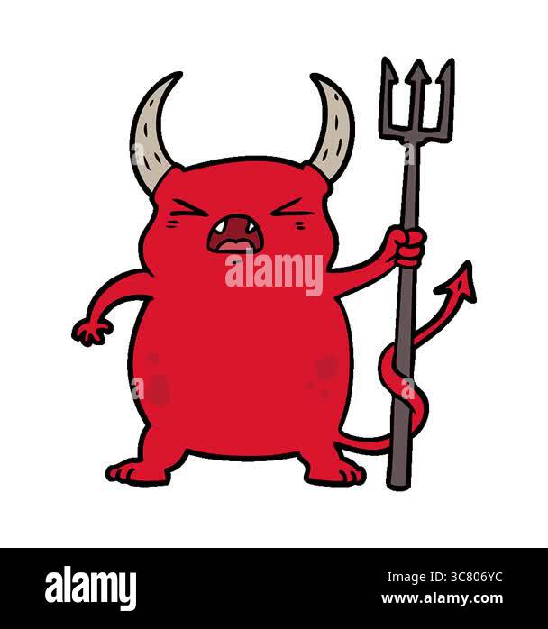 A simple looping animated cartoon angry little devil Stock Video ...