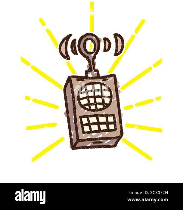 A simple looping animated Walkie Talkie Chalk Drawing Stock Video ...