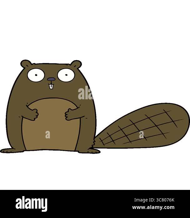 A simple looping animated cartoon beaver Stock Video Footage - Alamy