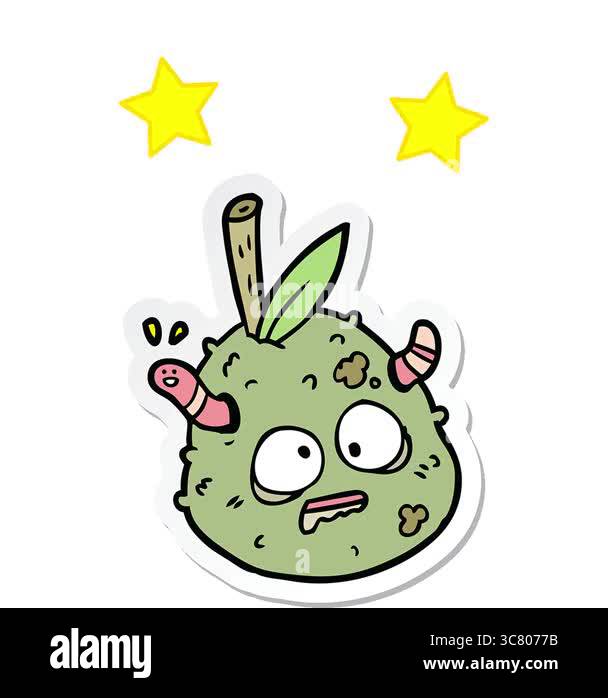 A simple looping animated sticker of a cartoon old pear Stock Video ...