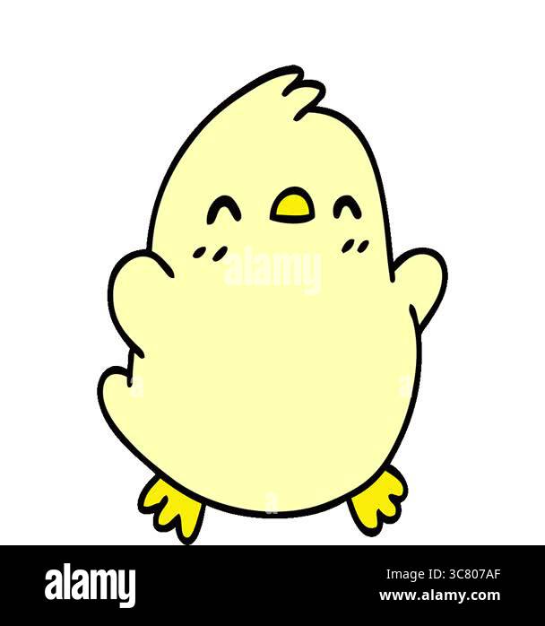 A simple looping animated cartoon of a cute little bird Stock Video ...