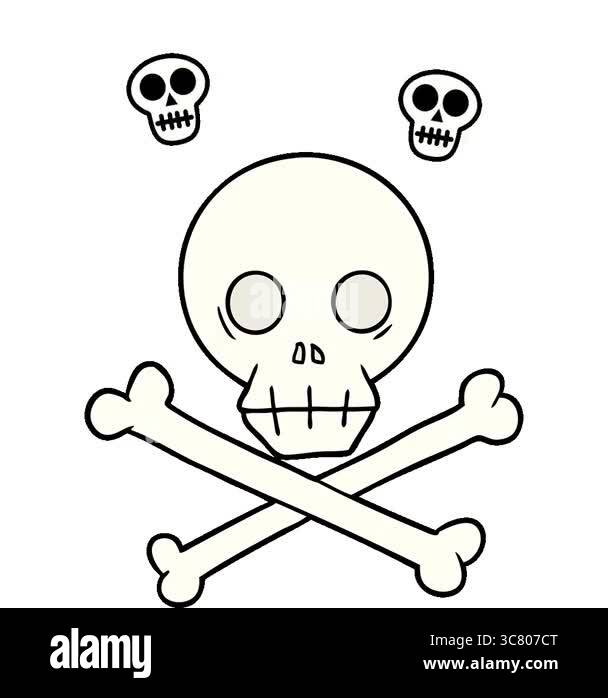 A simple looping animated cartoon skull and crossbones Stock Video ...