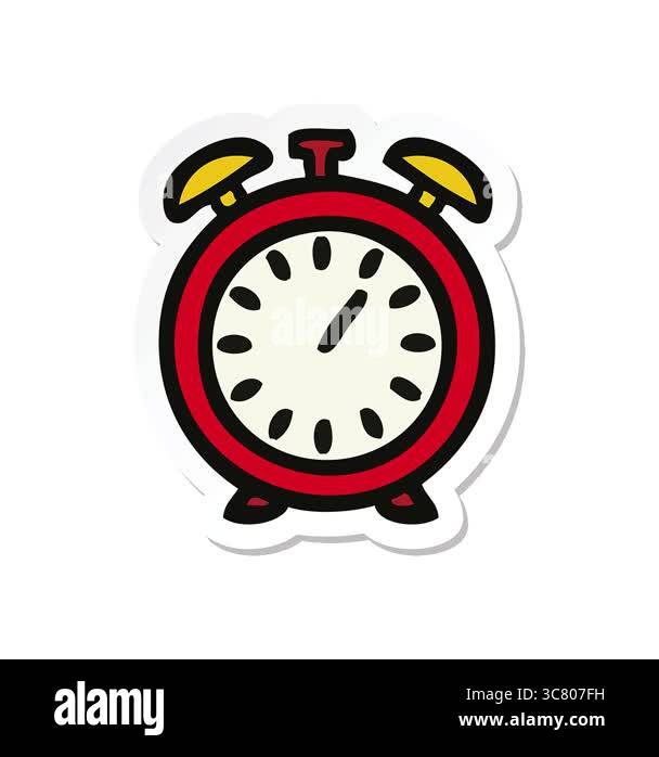 A simple looping animated sticker of a cute cartoon alarm clock Stock ...