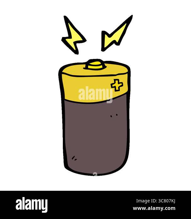 A simple looping animated cartoon battery Stock Video Footage - Alamy