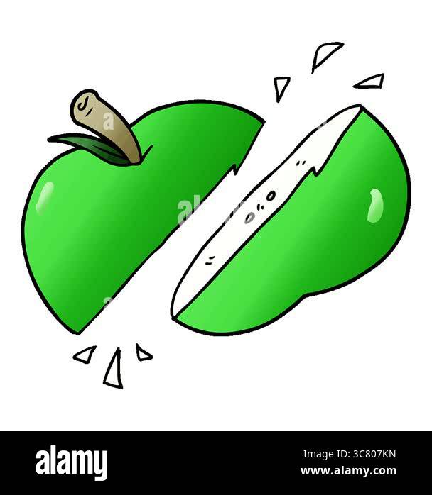 A simple looping animated cartoon sliced apple Stock Video Footage - Alamy