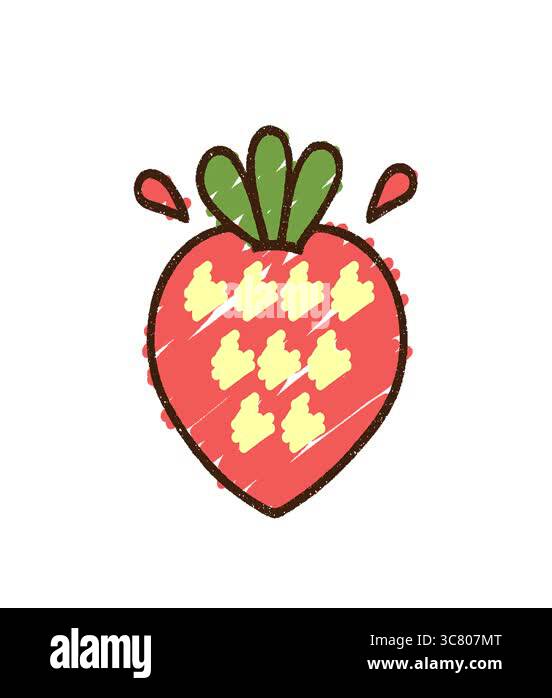 A simple looping animated Strawberry Chalk Drawing Stock Video Footage ...