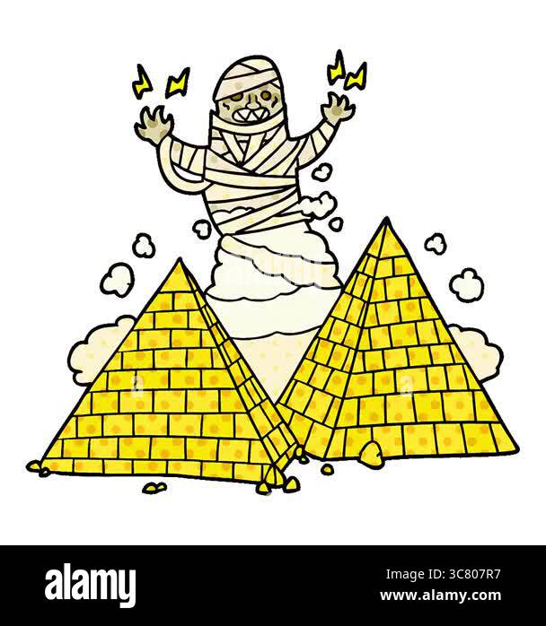 A simple looping animated cartoon mummy and pyramids Stock Video ...